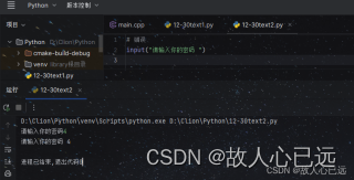 clion搭建python，输入input回显问题解决_python input输入后还有提示-CSDN博客