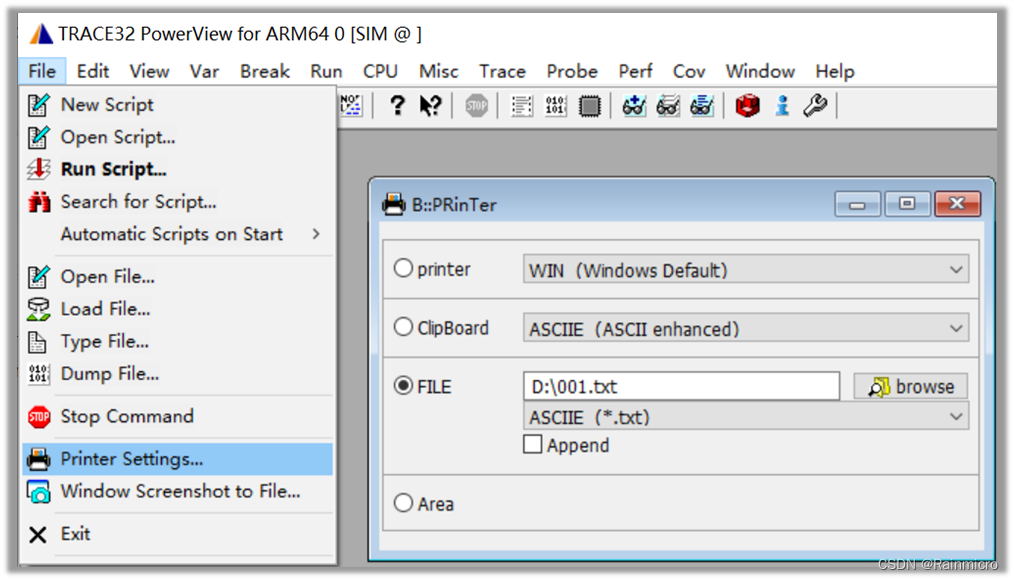 TRACE32——Printer/WinPrint导出窗口内容_printer.file-CSDN博客