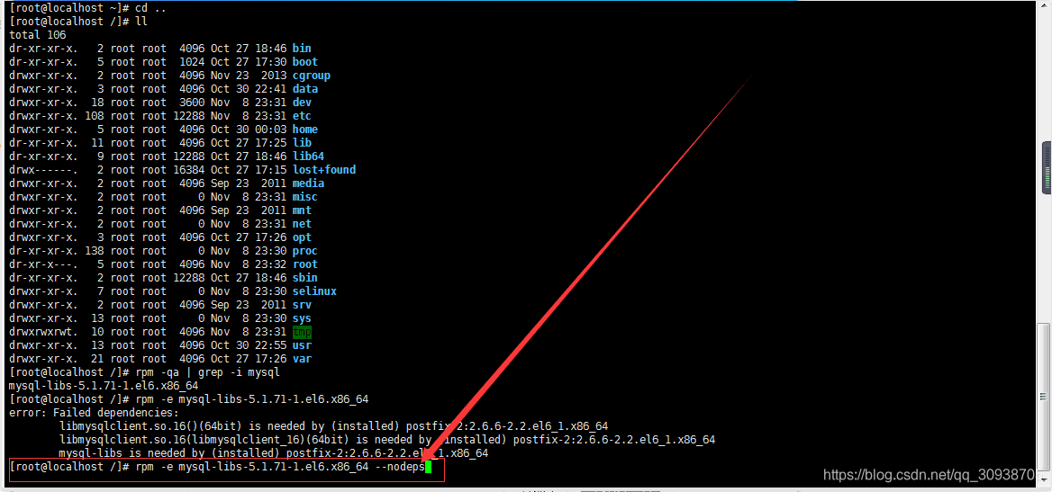 Linux 卸载mysql-libs包出现问题如何解决_linux rpm删除mysqllib失败-CSDN博客
