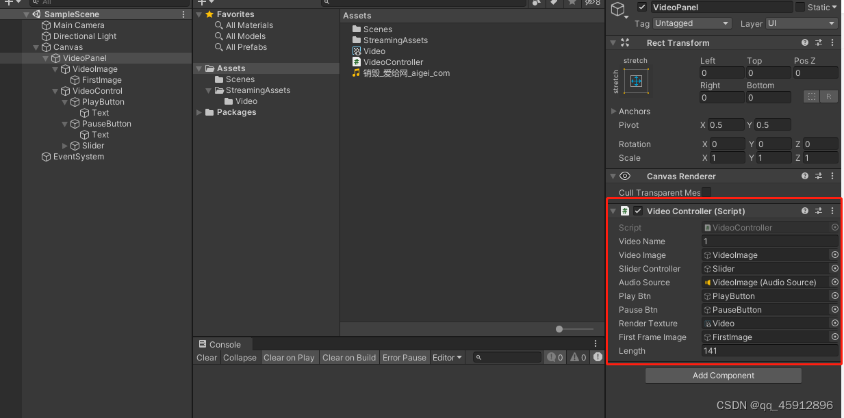Unity基于VideoPlayer组件发布WebGL播放视频【可播放暂停，有滑动条，脚本贴出】_unity webgl 视频-CSDN博客