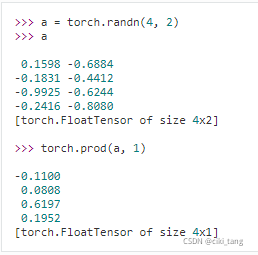 torch.prod(input, *, dtype=None)-CSDN博客