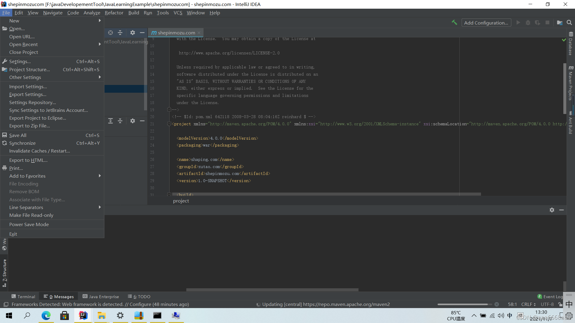 maven项目新建过程中遇到org.apache.maven.plugins:maven-deploy-plugin:2.7报错的解决方法._the parameters 'url' for ...