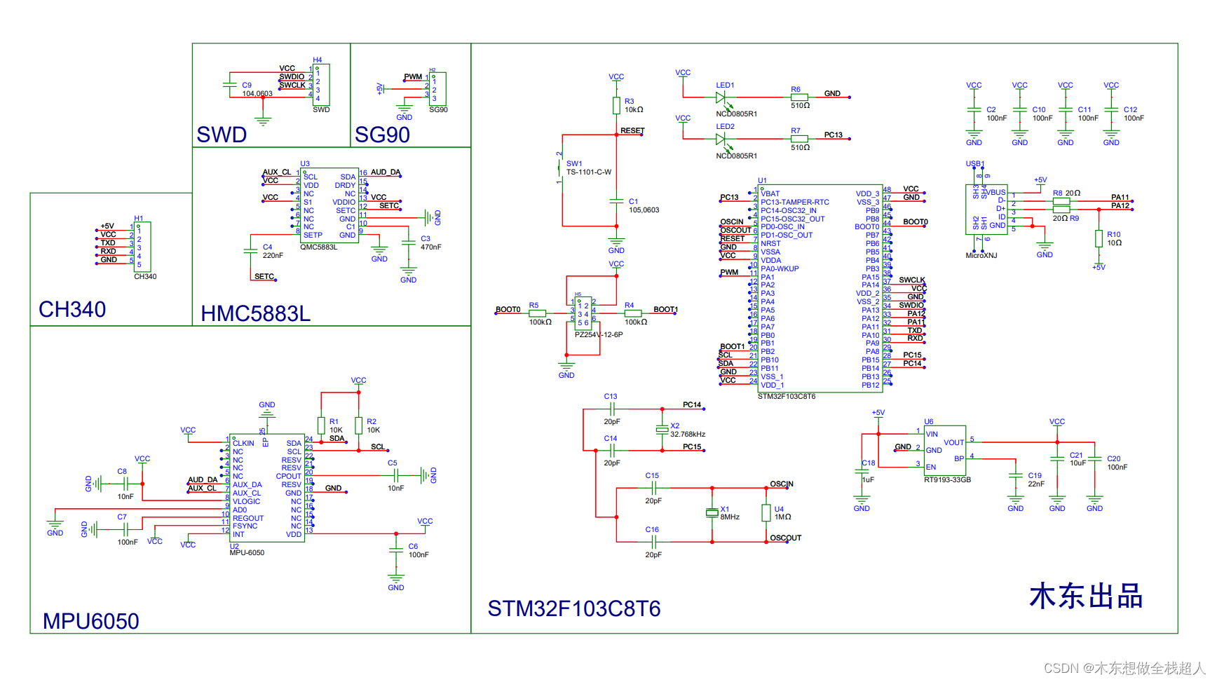MPU6050辅助IIC（HMC5883L,STM32F103C8T6）_mpu6050与hmc5883-CSDN博客