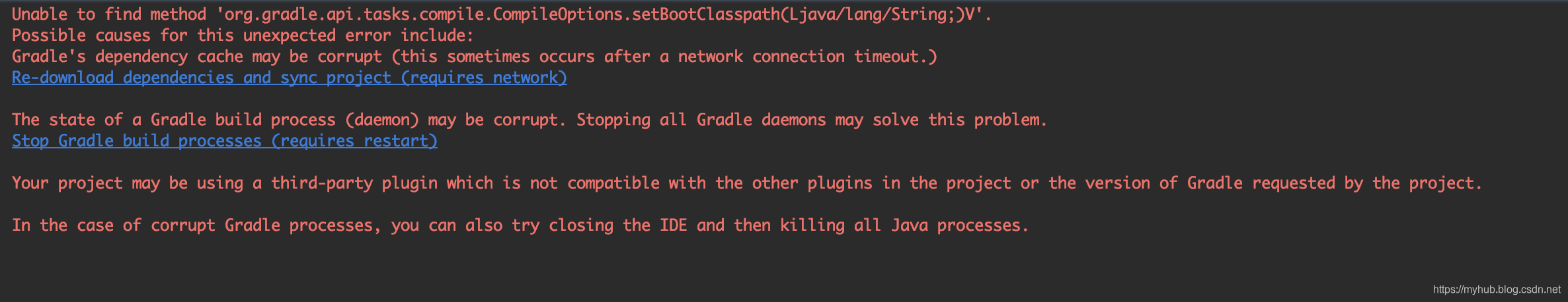 Android 安卓Unable to find method 'org.gradle.api..._unable to find method ''void org.gradle.api ...