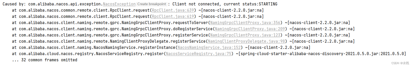 Nacos问题记录【 Nacosexception Client Not Connected Current Status Starting】 Csdn博客