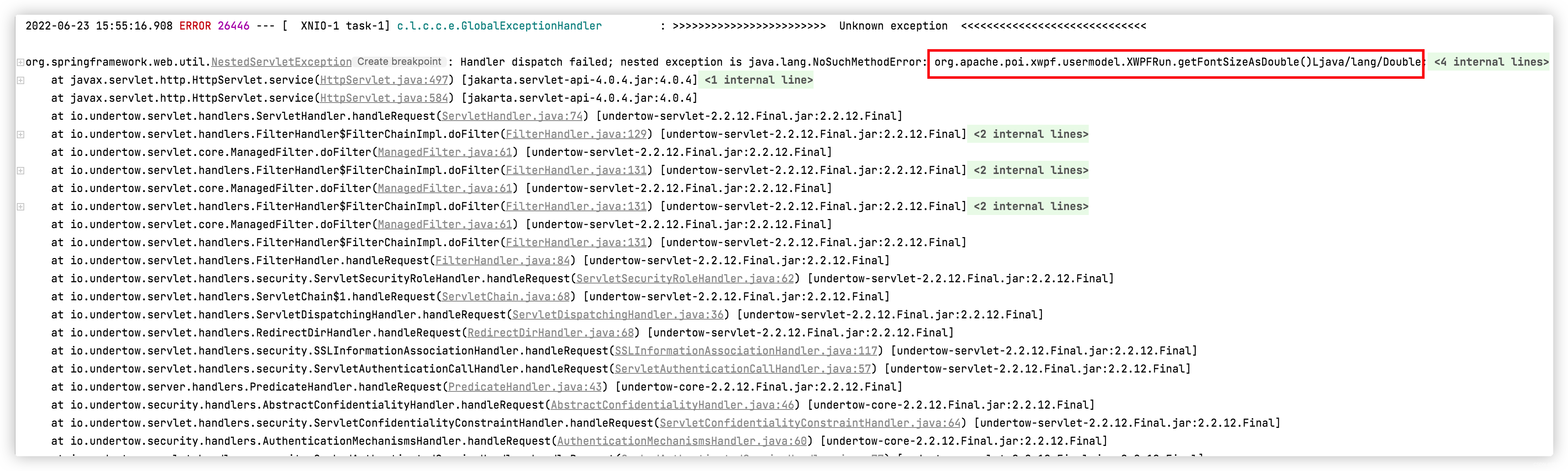 poi异常：org.apache.poi.xwpf.usermodel.XWPFRun.getFontSizeAsDouble()Ljava/lang/Double；（已解决 ...