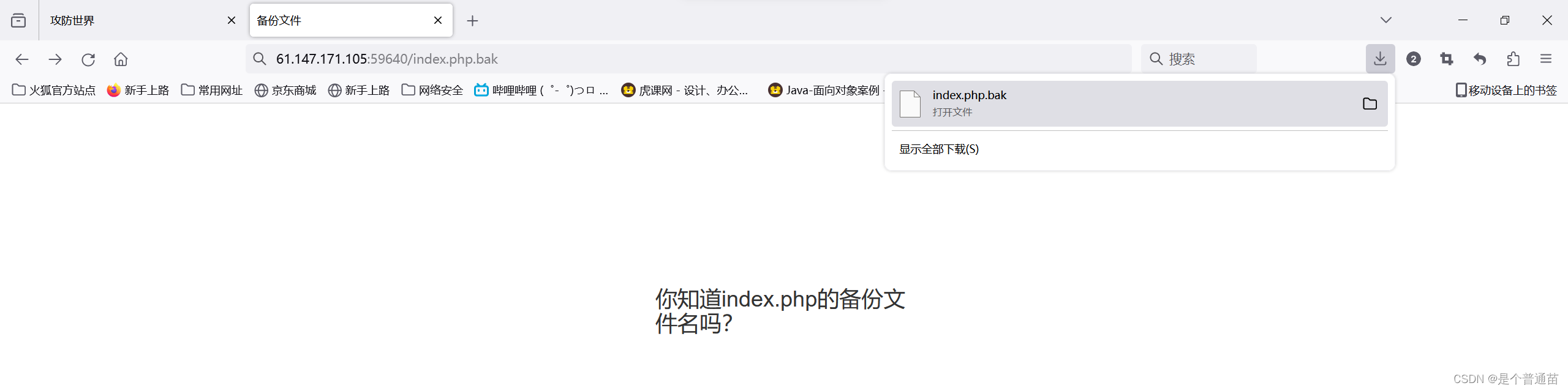 【功防世界-web】backup_webbackup-CSDN博客
