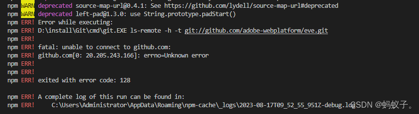 npm安装依赖报fatal: unable to connect to github.com-CSDN博客
