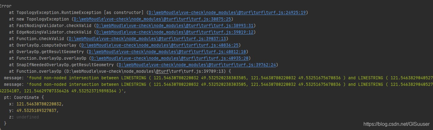 Turf.js多边形合并（union）报non-noded intersection between错误的解决方案_found non-noded intersection between ...