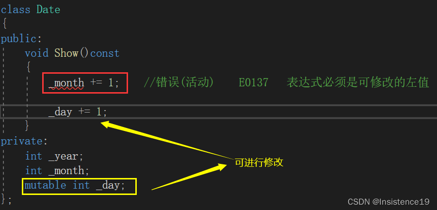 （六）Const 在类中的使用 mutable的使用_const在类中的用法-CSDN博客