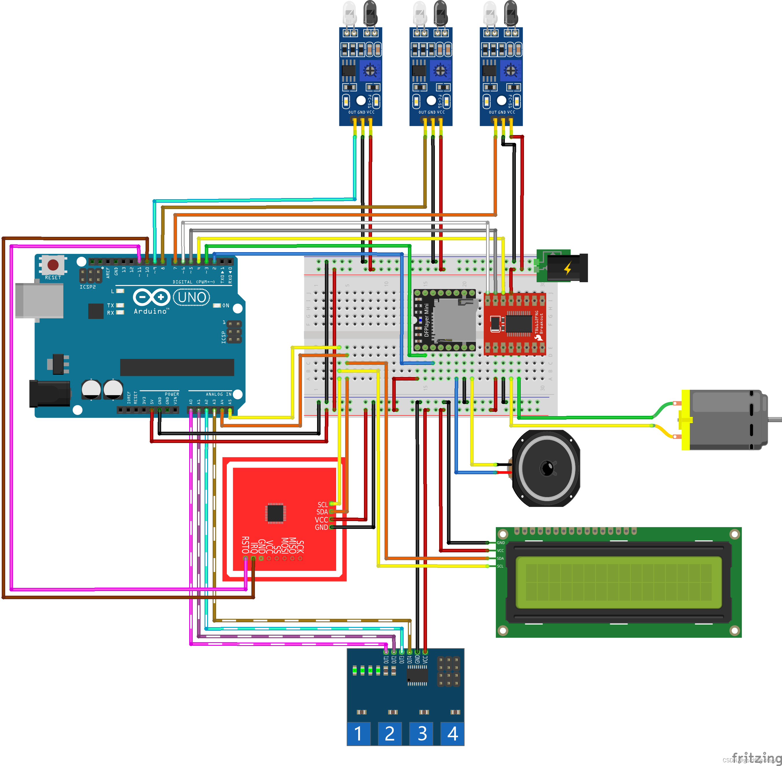 Fritzing软件绘制Arduino面包板接线图传感器模块库文件112_fritzing lcd1602 i2c-CSDN博客