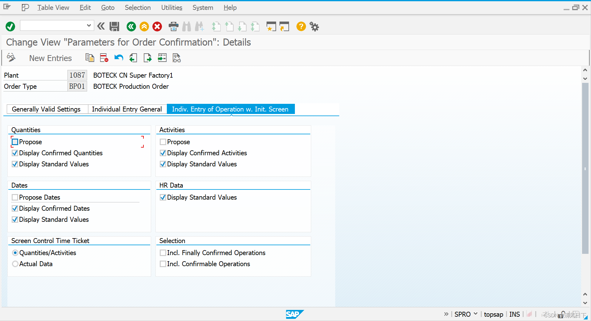 PP配置-生产车间控制/商店底价控制-工序-定义确认参数(OPK4-Define Confirmation Parameters-TCORU)_sap opk4-CSDN博客
