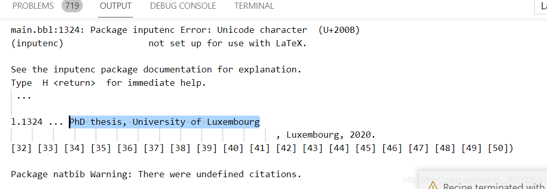 【已解决】Package inputenc: Unicode character (U+200B) (inputenc) not set up for use with LaTeX._not ...