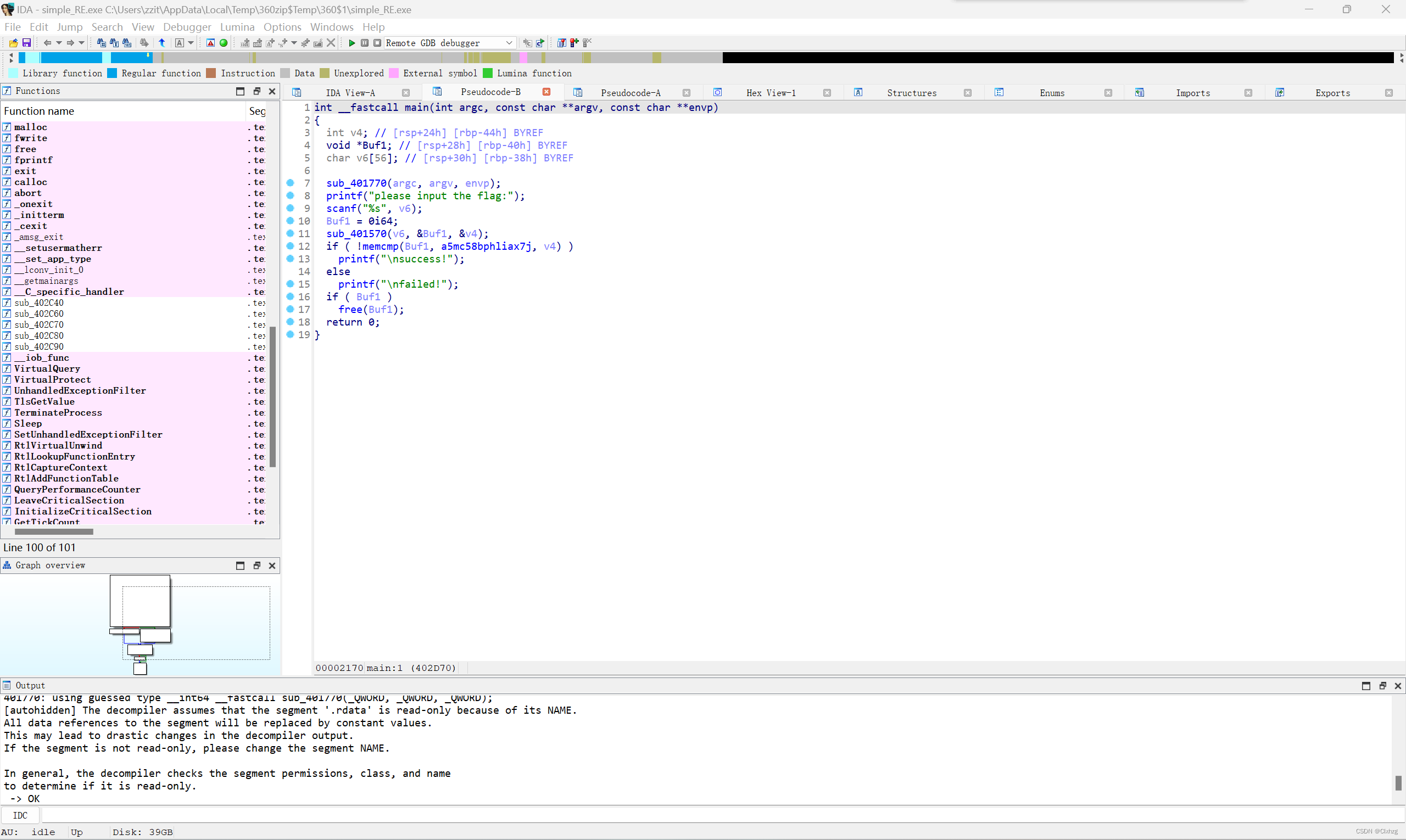 [NSSCTF]-Reverse:[HUBUCTF 2022 新生赛]simple_RE（base64换表）_base64 maketrans函数-CSDN博客