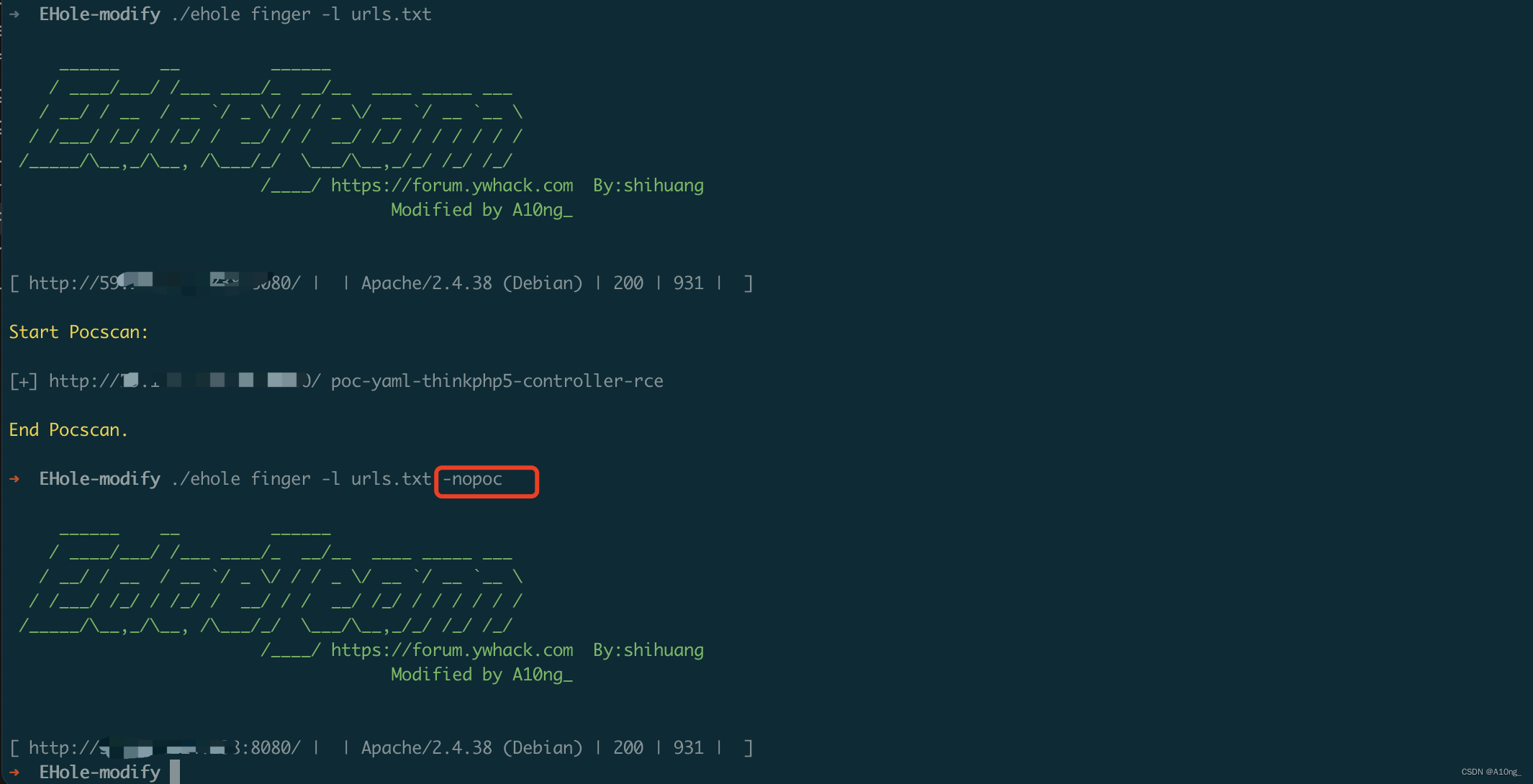 EHole-modify(棱洞魔改版) 二开新增hunter接口、poc扫描功能）_ehole魔改版-CSDN博客