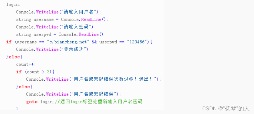 C#——break、continue、goto关键字的使用_c# continue-CSDN博客