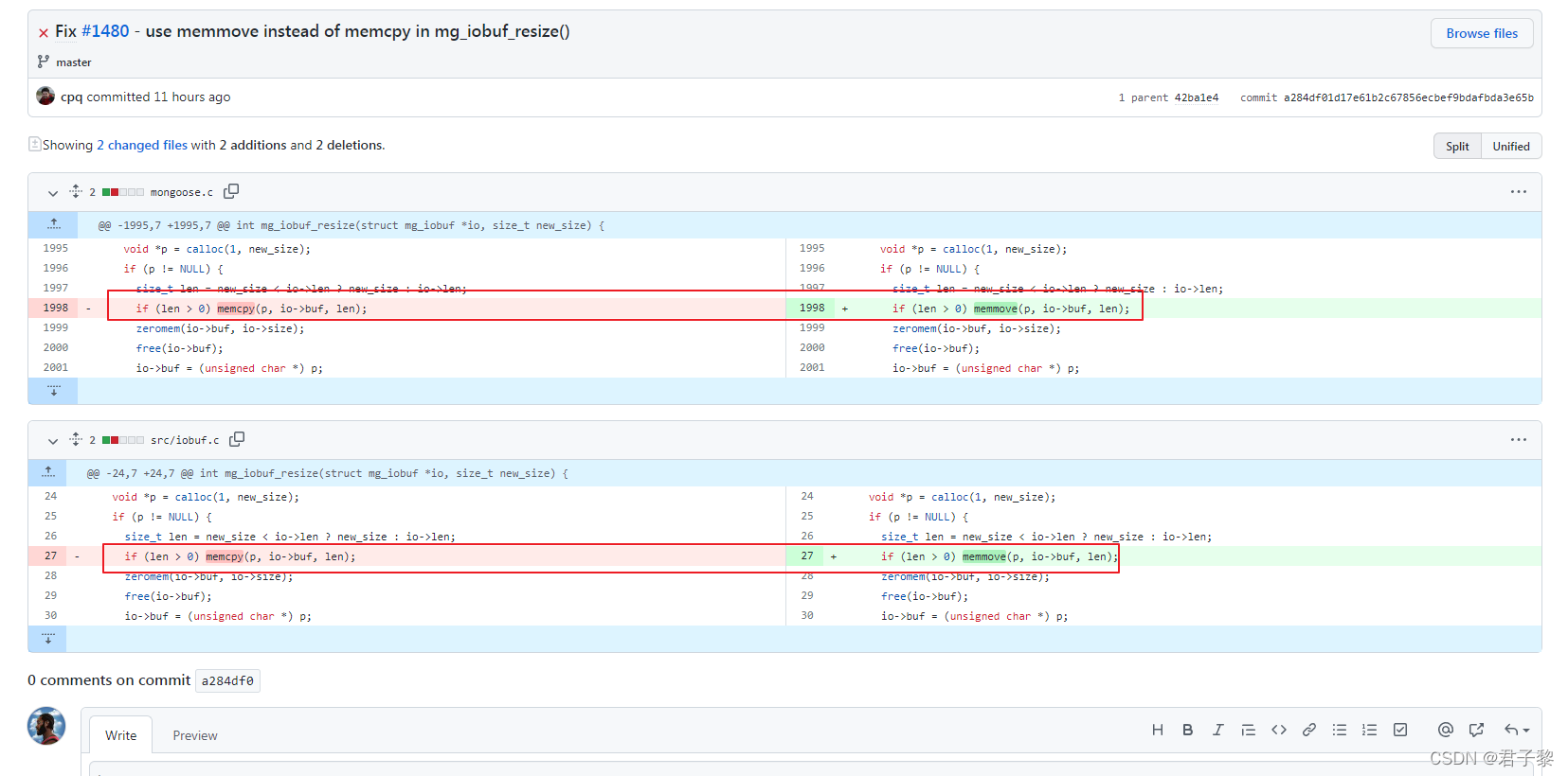 【022】 mongoose V7.6源码有内存拷贝缺陷，我给mongoose提了一个issue_ mongoose web服务器源码剖析-CSDN专栏