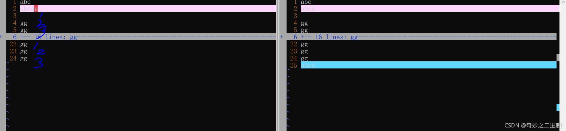 vim实用指南（9）vimdiff好用的可视化文本对比工具_diff 可视化-CSDN博客