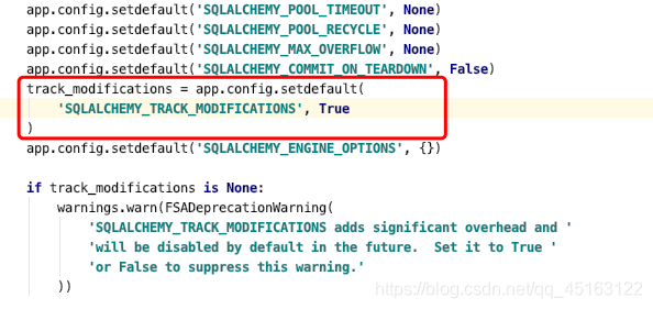 Python--Flask在使用 SQLAlchemy出现'SQLALCHEMY_TRACK_MODIFICATIONS adds significant overhead and '-CSDN博客