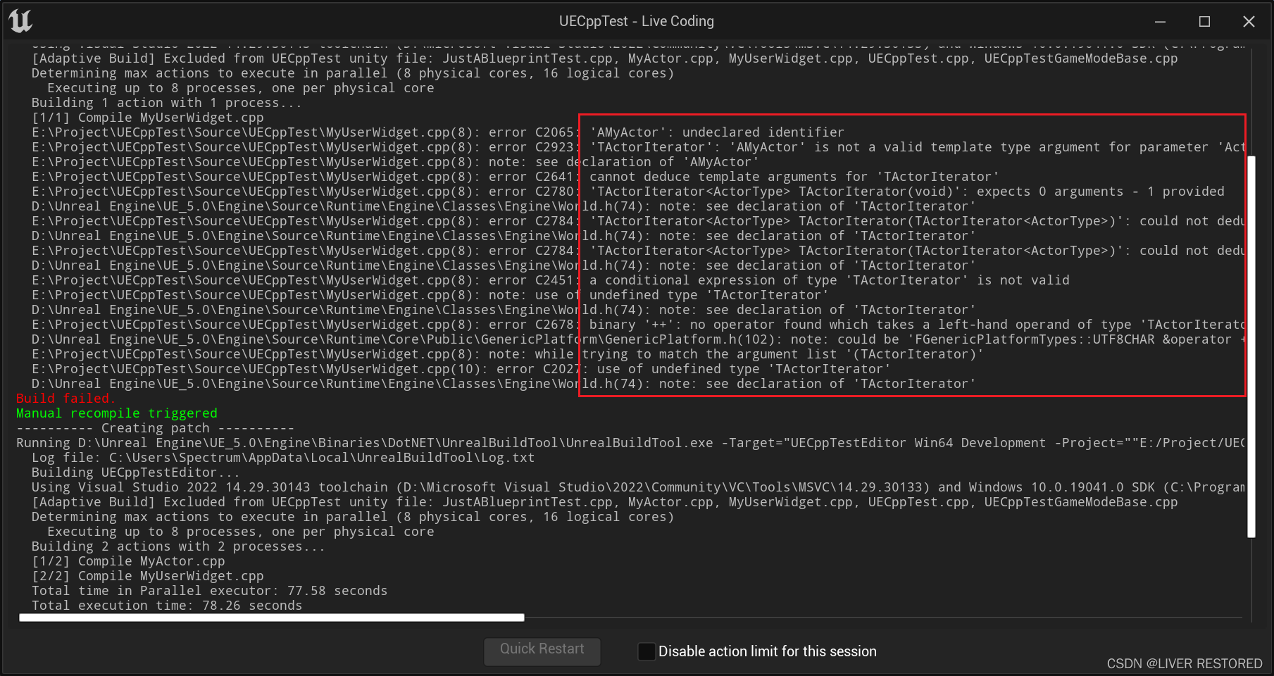 UE5 Live Coding编译出错时乱码问题解决方法-CSDN博客