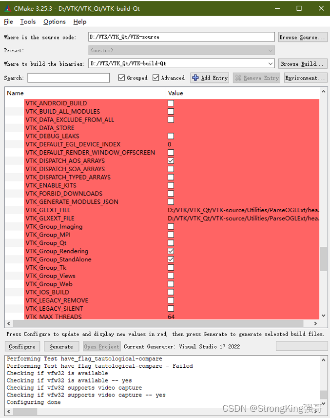 Win10+CMake3.25.3+VS2022编译VTK8.2.0-CSDN博客