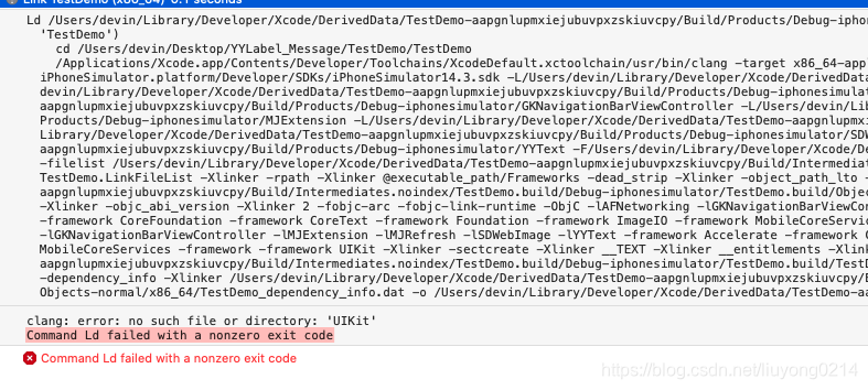 iOS Command Ld failed with a nonzero exit code-CSDN博客