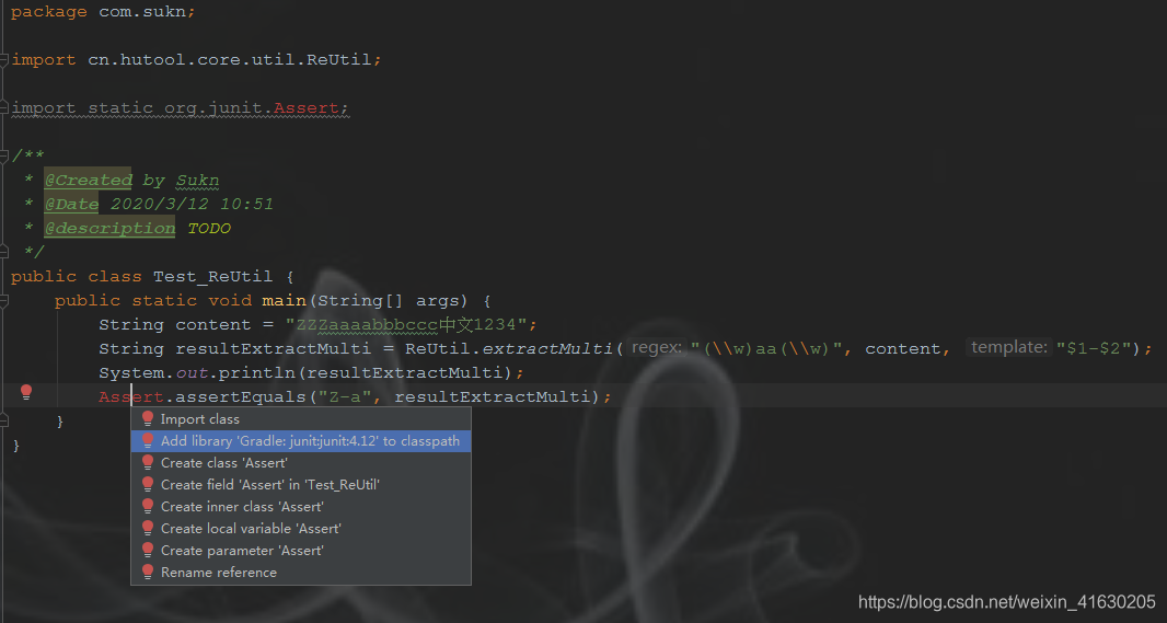 关于Assert.assertEquals报错的处理_cannot resolve symbol 'assert-CSDN博客