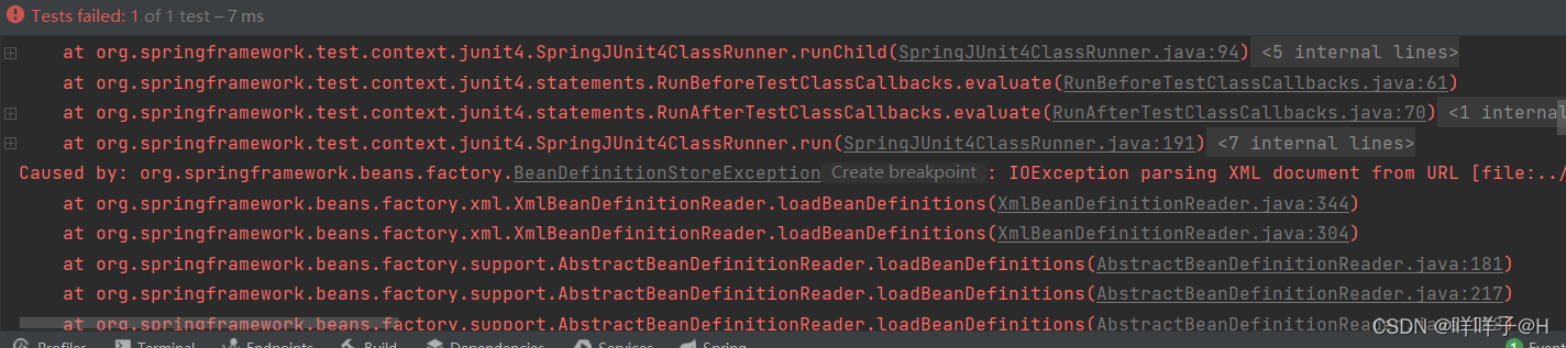Caused by: org.springframework.beans.factory.BeanDefinitionStoreException: IOException parsing ...