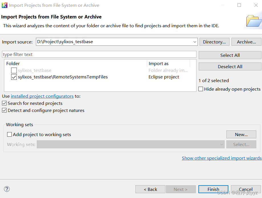 real-evo报“Some projects cannot be imported because they already exist in the workspace”错误的解决方案 ...