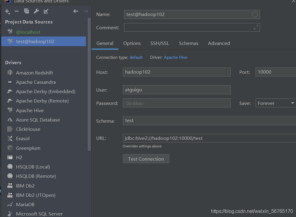 idea链接HIVE主要设置_idea datasource配置hive驱动-CSDN博客