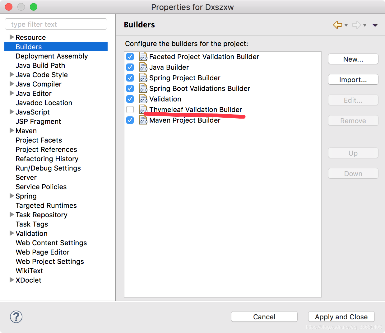 Eclipse中maven项目执行Maven clear的时候,报Errors running builder 'Thymeleaf Validation Builder' on ...