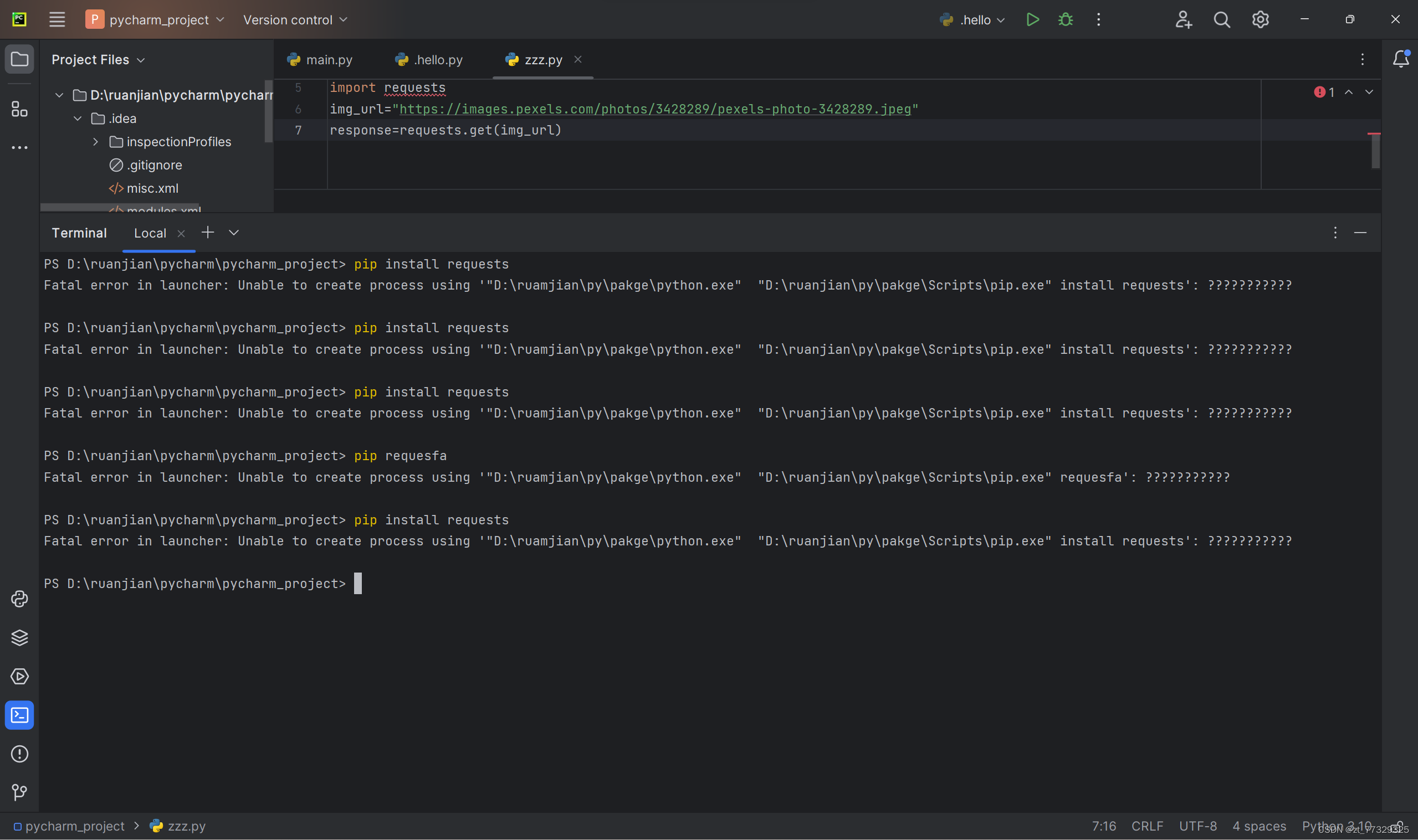 pycharm安装requests插件时，出现版本问题该如何处理_pycharm提示版本不行-CSDN博客