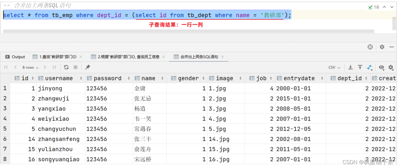 【web开发】第12节：Mysql：多表查询_websql 表间查询-CSDN博客