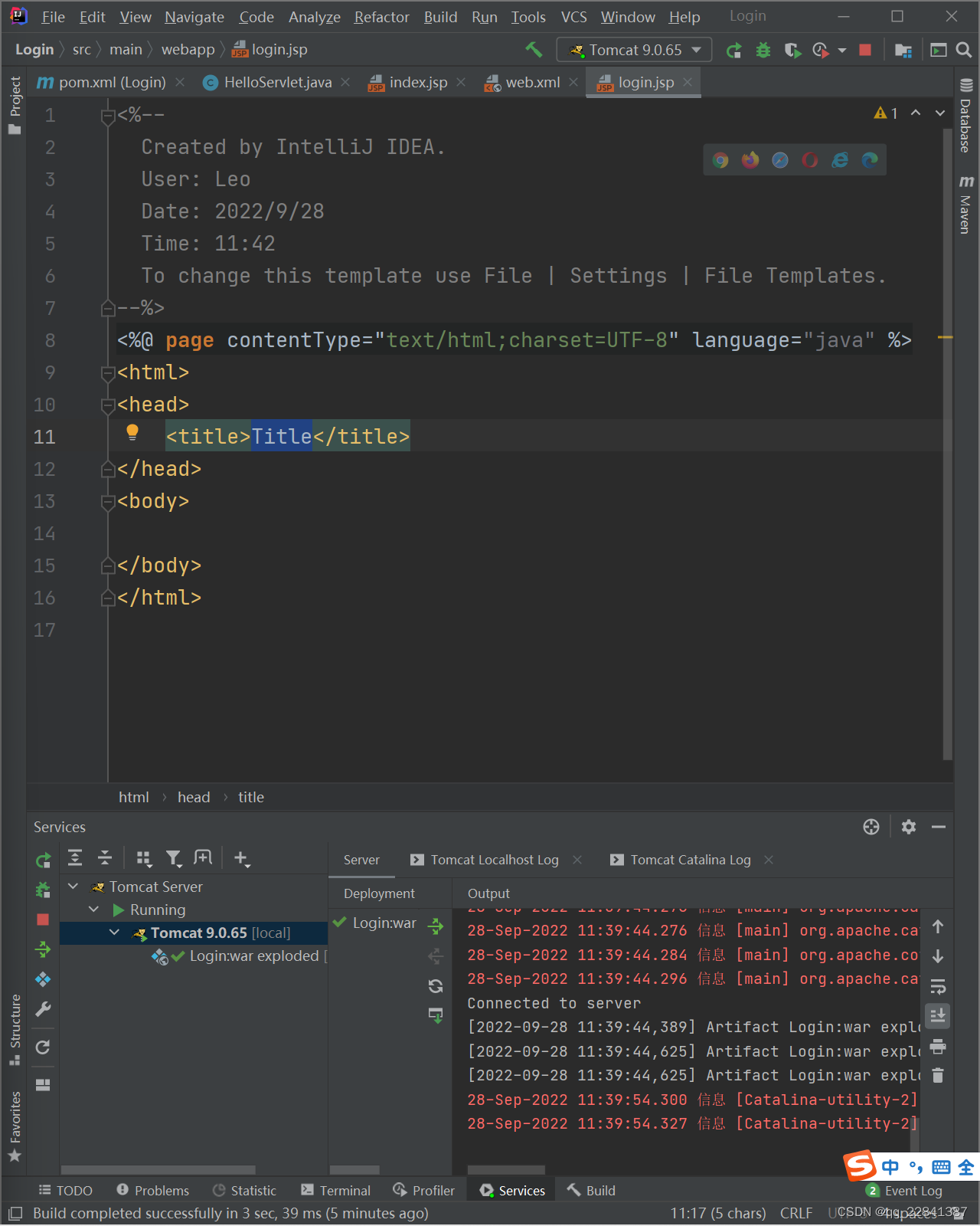JSP+Servlet + Tomcat实现用户登录（一）简易登录功能【JavaWeb、无数据库】_javaweb不使用数据库实现登录注册功能-CSDN博客