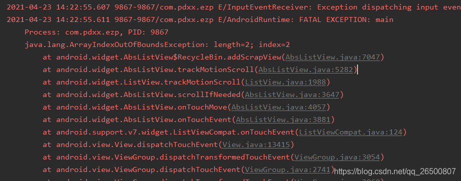 java.lang.ArrayIndexOutOfBoundsException: length=2； index=2 ...