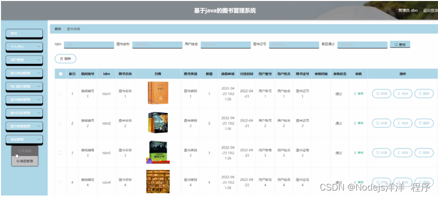 计算机毕业设计nodejsvue基于java的图书管理系统程序源码lw部署基于node的图书管理系统csdn Csdn博客