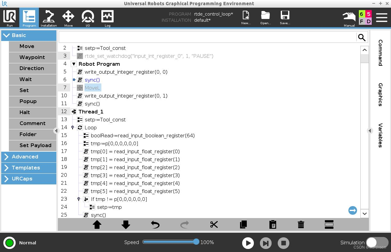 翻译--指南和示例：通过 TCP/IP 远程控制 UR_urscript-CSDN博客
