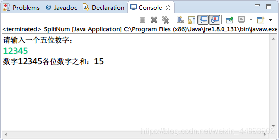 Java初学者作业——输入一个五位数字,计算各位数字之和并输出,运行结果为五个数字之和(实践2)2、数字12345计算各位数字之和并输出