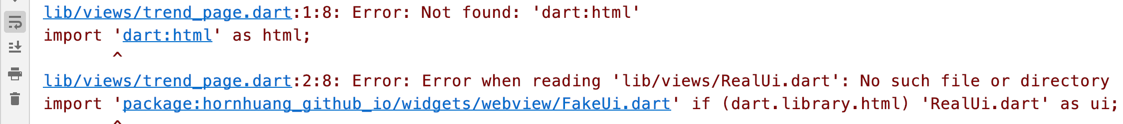 【flutter】解决 dart:html 只支持 flutter_web 其他平台编译报错 Avoid using web-only libraries outside Flutter ...