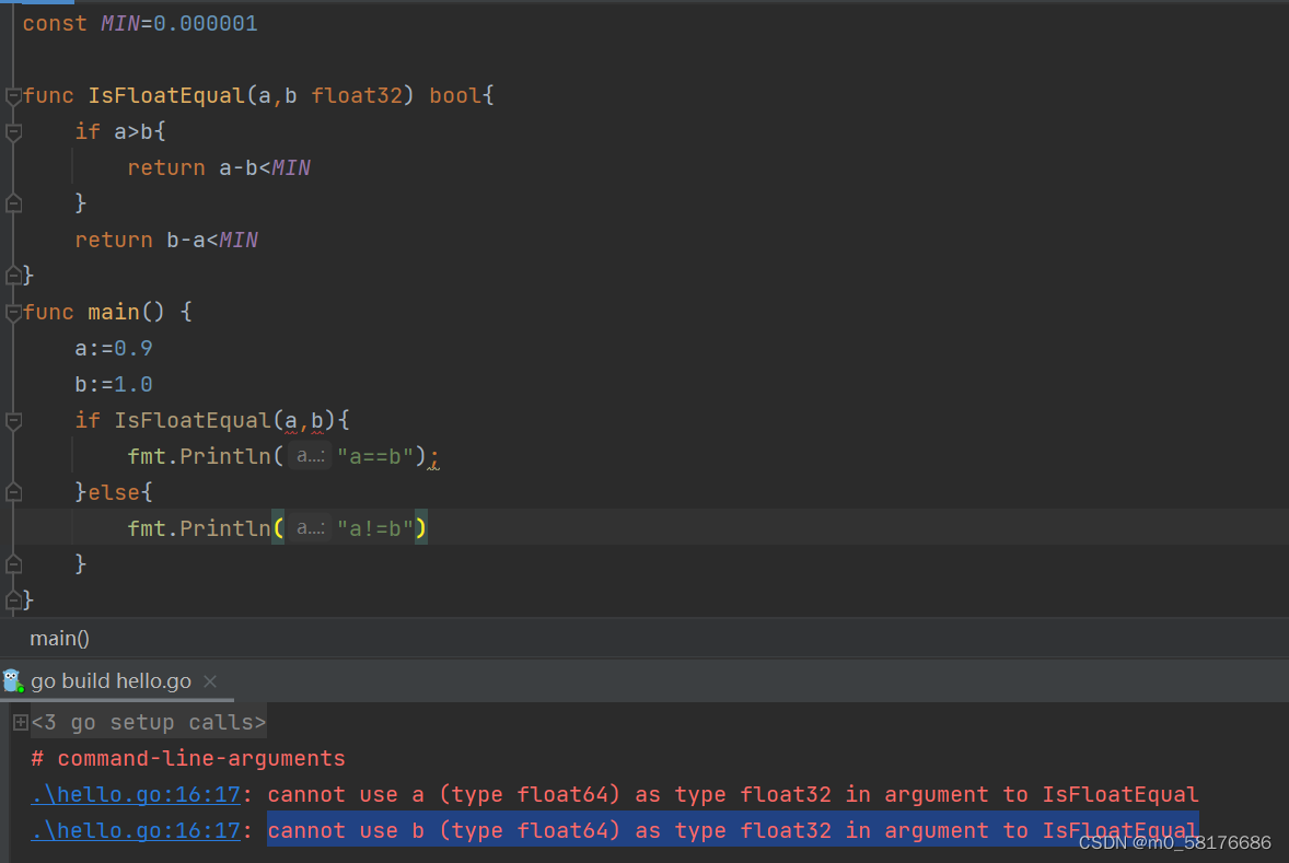 go语言学习3-64位浮点数不能当作32位浮点数使用_cannot assign float64 to result.load (type float32-CSDN博客