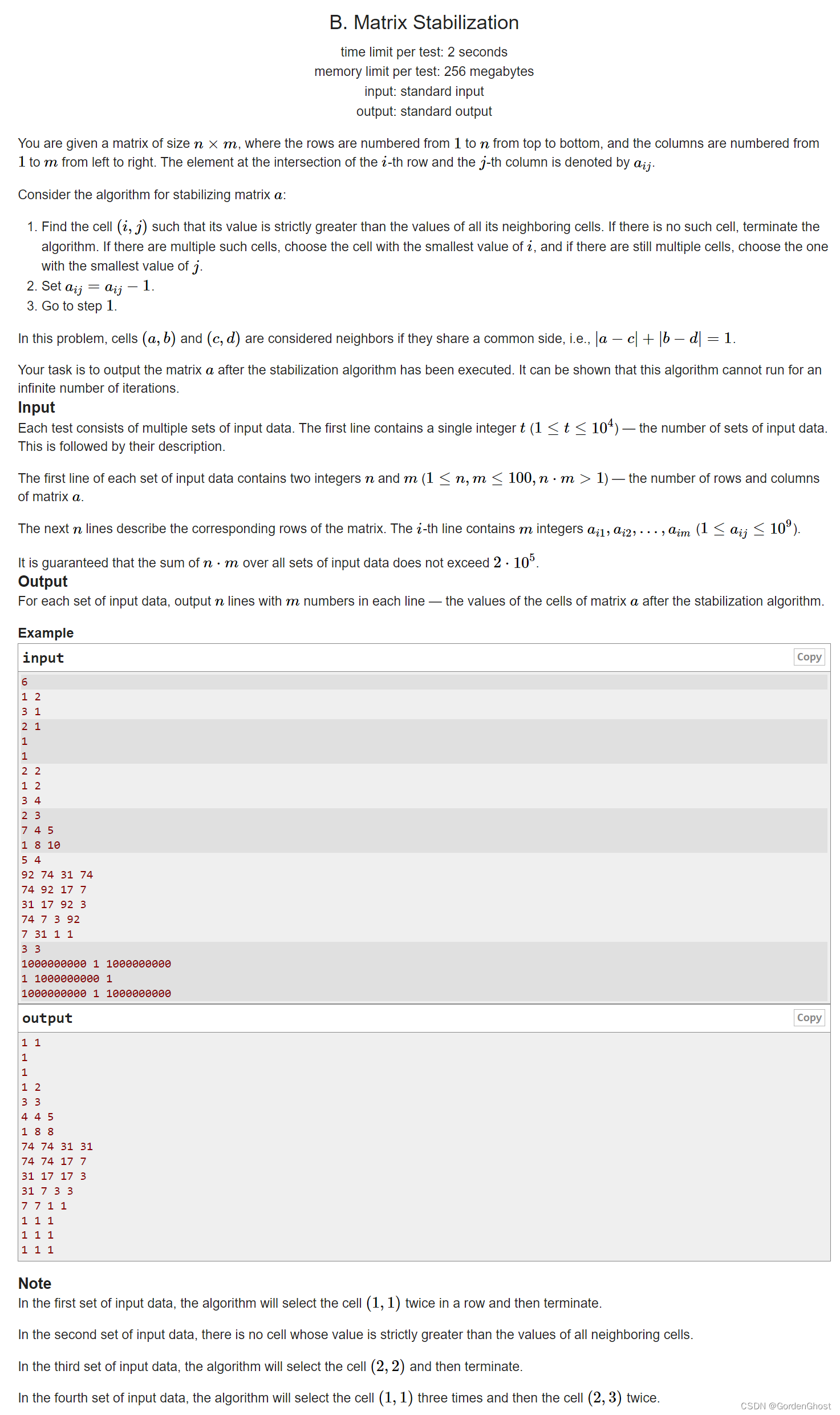 Matrix Stabilization（Round 954）-CSDN博客