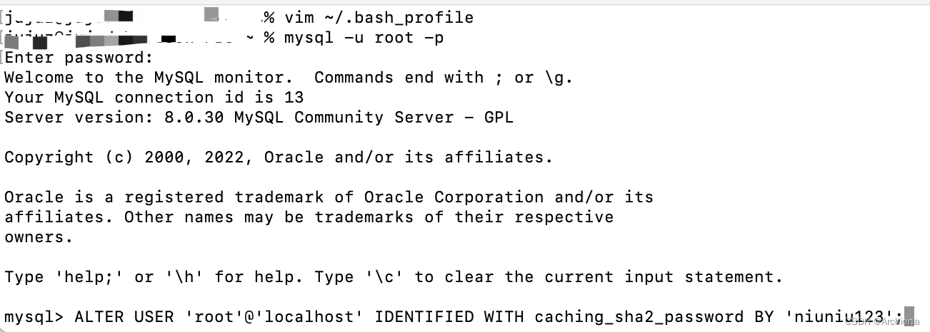 2022年9月亲测有效：Mysql终端更改密码_msyql 密码 # 终端-CSDN博客