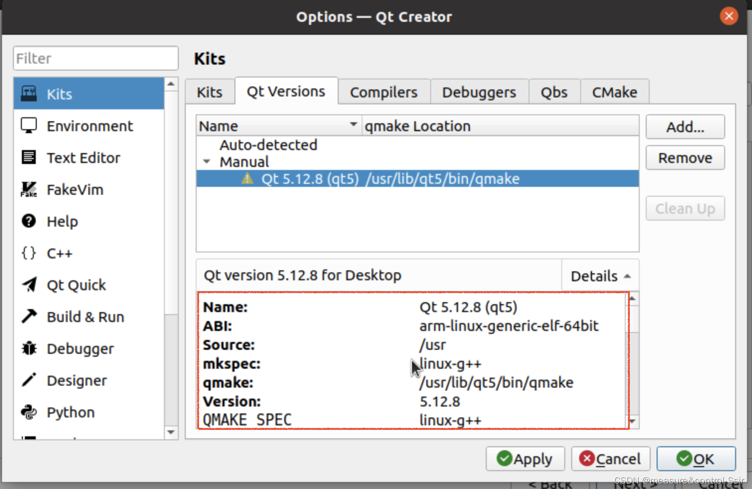 ubuntu使用qtcreator，提示Invalid Qt version-CSDN博客