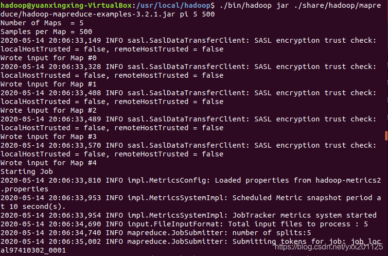 MapReduce分布式计算实例(pi程序、wordcount程序、grep程序)_mapreduce pi-CSDN博客