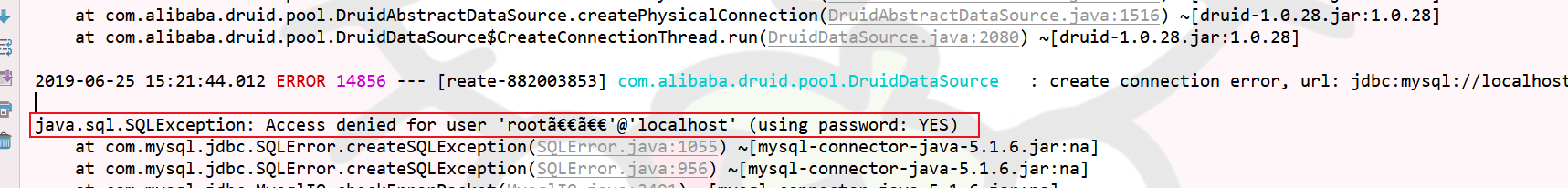 ERROR 14856 --- [reate-882003853] com.alibaba.druid.pool.DruidDataSource : create connection ...
