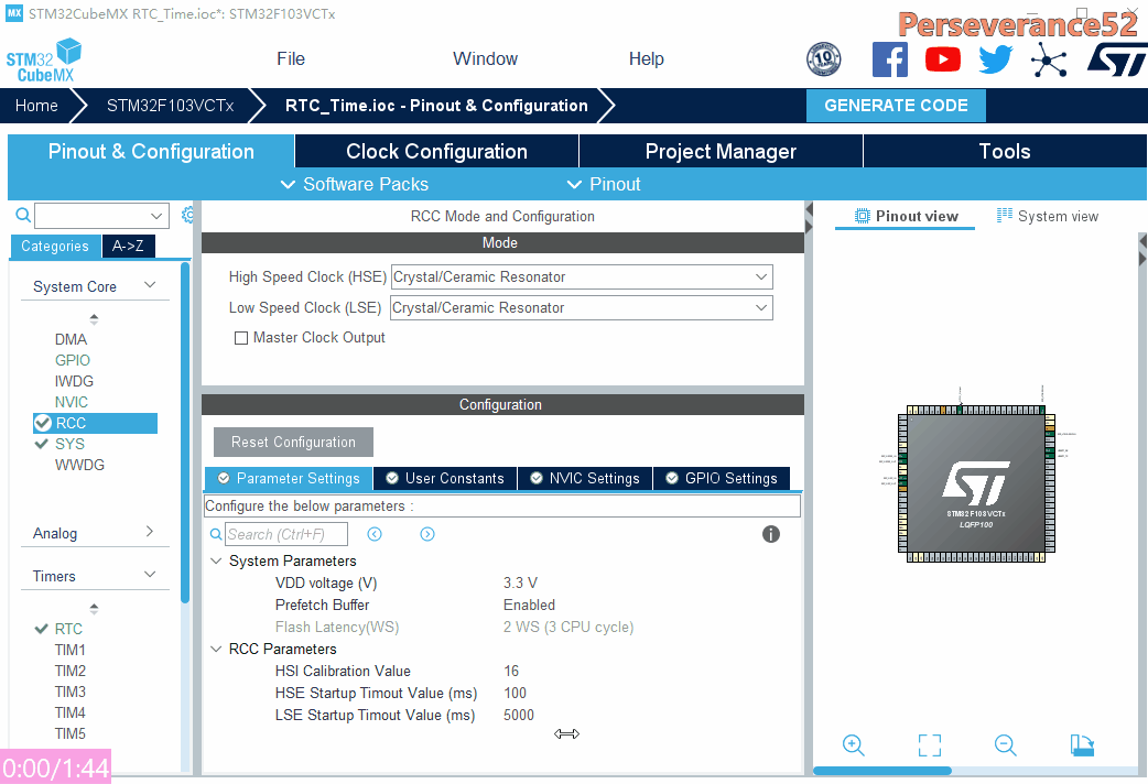 STM32F103VET6基于STM32CubeMX RTC时钟使用示例_stm32cubemx数字时钟的代码-CSDN博客