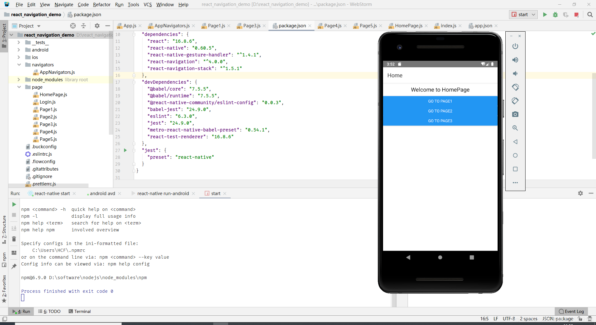 WebStorm里配置运行React Native_webstorm info run "react-native --help" to see a l-CSDN博客