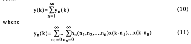 论文阅读 Neural Network Modeling of Nonlinear Systems Based on Volterra Series Extension of a Linear ...