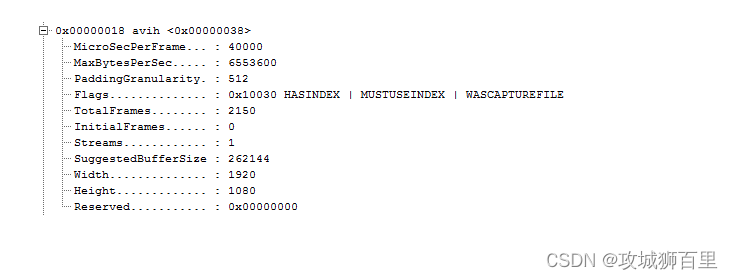 【音视频基础】AVI文件格式_avi文件结构-CSDN博客