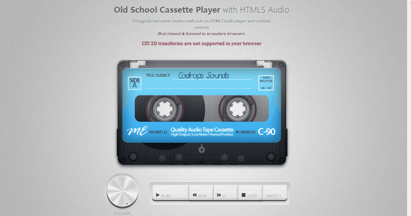 前端JS特效第12波：HTML5磁带音乐播放器-CASSETTE PLAYER_old school cassette player with html5 audio-CSDN博客